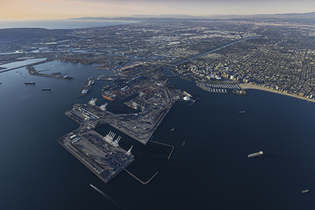 Aerial of the Port of Long Beach, 2023