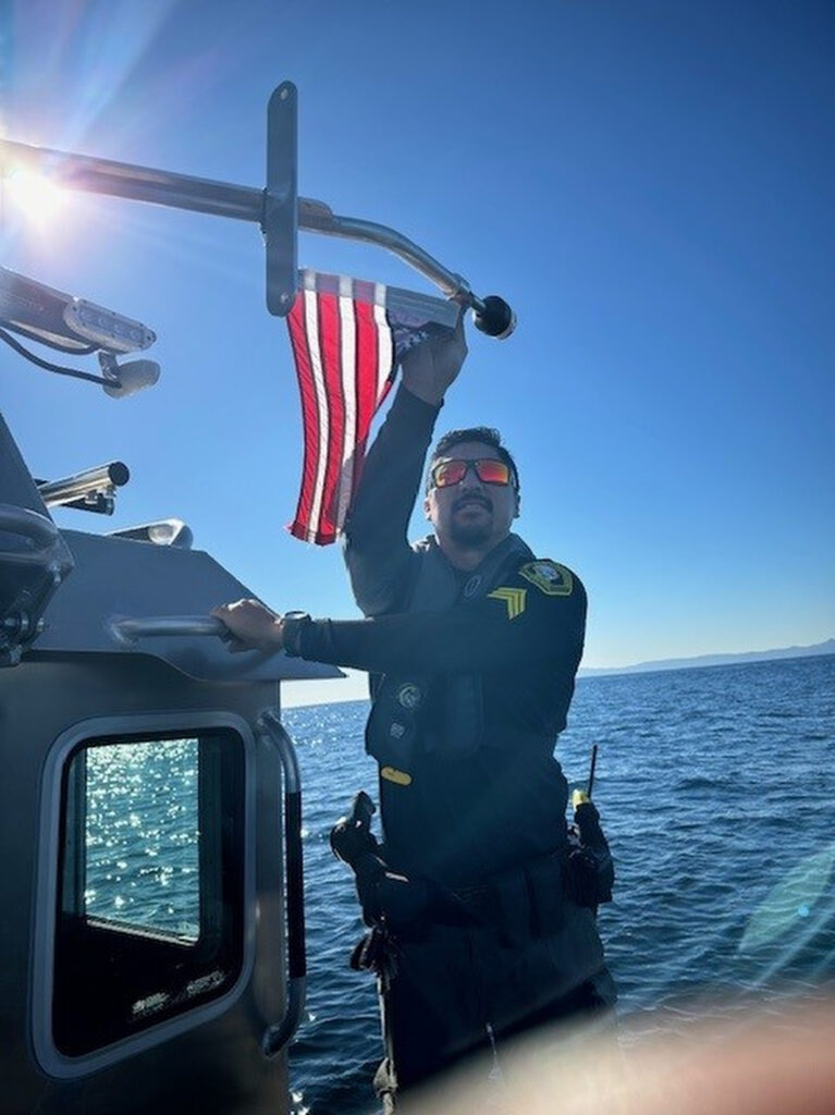 Harbor Patrol officer aboard boat